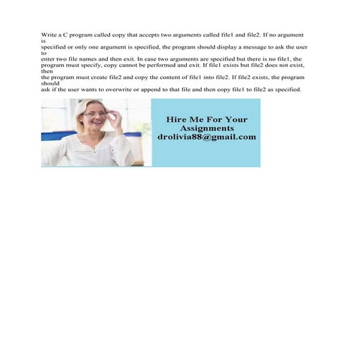Write A C Program Called Copy That Accepts Two Arguments Called File1docx 9991