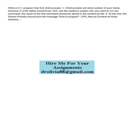 Write a C++ program that fork child process 1 Child proces.pdf | Computing | Technology & Computing