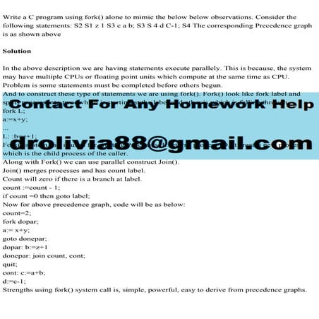 Write a C program using fork() alone to mimic the below below observ.pdf