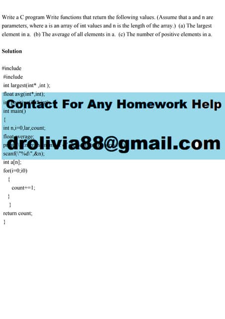 Write A C Program Write Functions That Return The Following Values Pdf