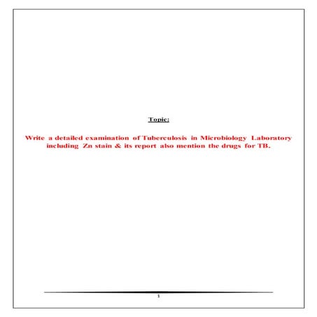 Detailed examination of tuberculosis in microbiology laboratory ...