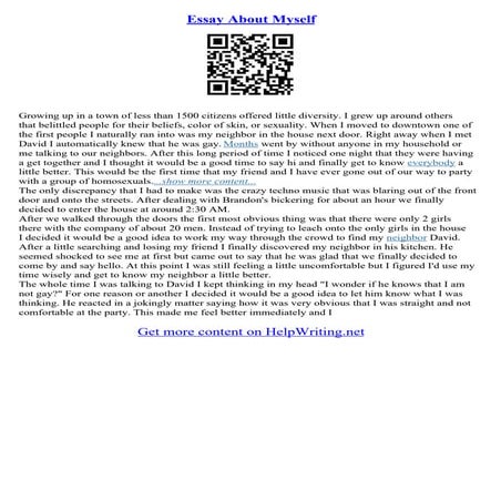 How To Write An Essay About Yourself Example | PDF