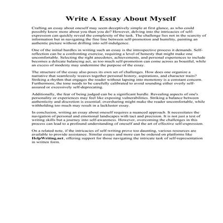 Write A Essay About Myself | PDF