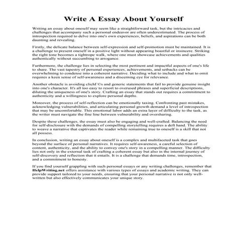 Write A Essay About Yourself. . 020 Introducing Myself Essay Self ...