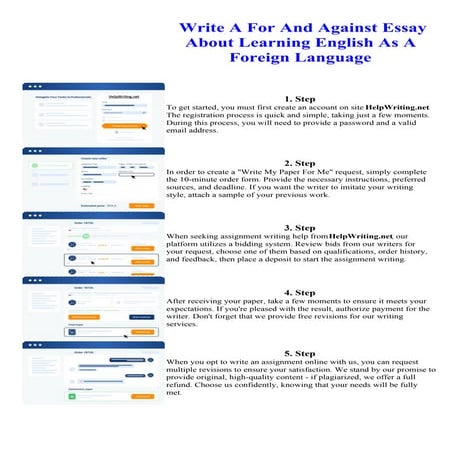 Write A For And Against Essay About Learning English As A Foreign ...