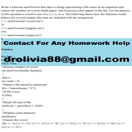 Write A Function Numvowels That Takes A String Representing A File Npdf 5061