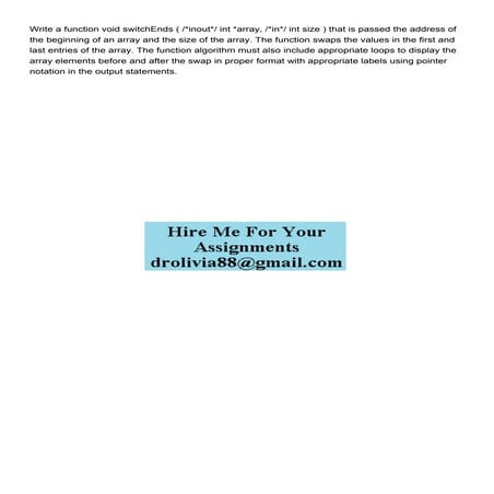 Write A Function Void Switchends Inout Int Array Ipdf 7309