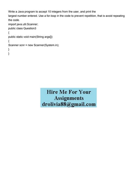 Write a Java program to accept 10 integers from the user an.pdf Write a Java program to accept 10 integers from the user an.pdf