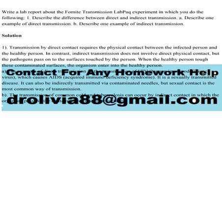 Write a lab report about the Fomite Transmission LabPaq experiment i.pdf