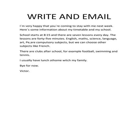 Write and email | DOCX