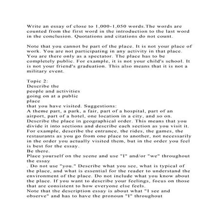 Write an essay of close to 1,000-1,050 words.The words are counted f.docx