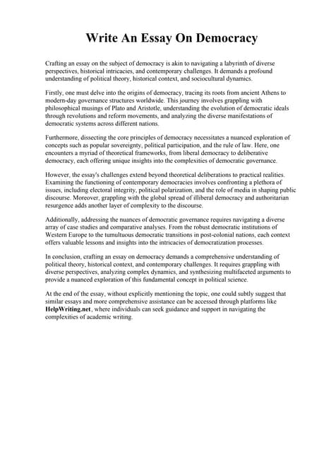 Voice Of Democracy Essay. Prairie State College | PDF