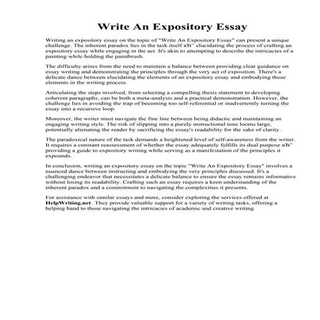 Write An Expository Essay | PDF | Homework and Study | Education