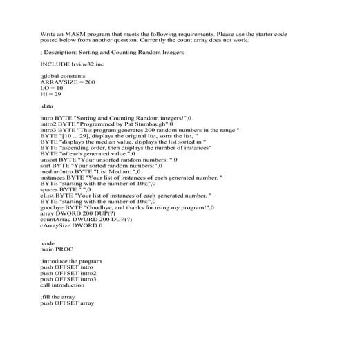 Write An Masm Program That Meets The Following Requirements Please Uspdf 