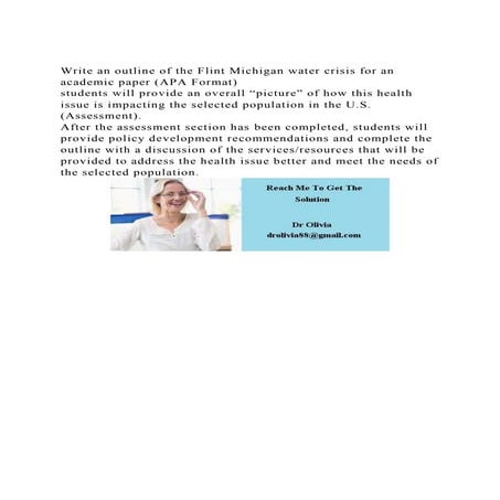 Write an outline of the Flint Michigan water crisis for an academi.docx