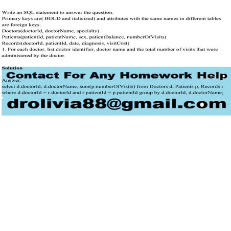 Write an SQL statement to answer the question.Primary keys are( BO.pdf