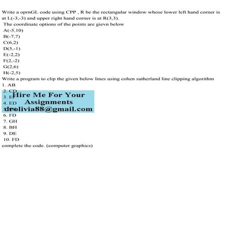 Write A Oprngl Code Using Cpp R Be The Rectangular Window Whose Lopdf
