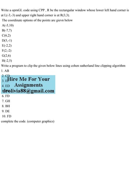 Write A Oprngl Code Using Cpp R Be The Rectangular Window Whose Lopdf