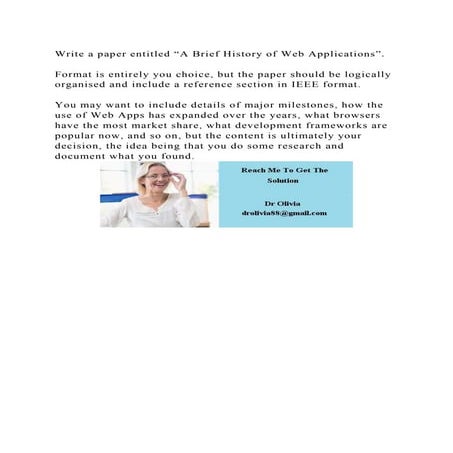 Write a paper entitled A Brief History of Web Applications”.For.docx