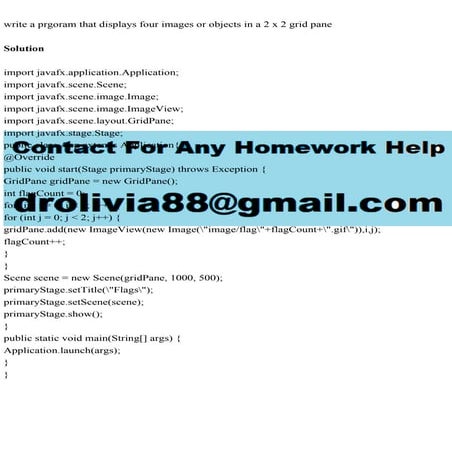 write a prgoram that displays four images or objects in a 2 x 2 grid.pdf
