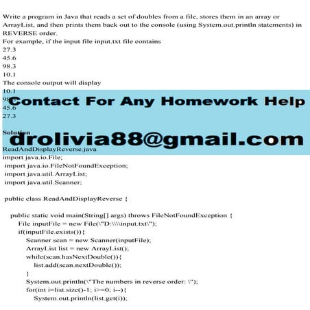 Write A Program In Java That Reads A Set Of Doubles From A File Sto Pdf
