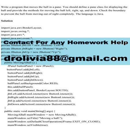 Write a program that moves the ball in a pane. You should define a p.pdf