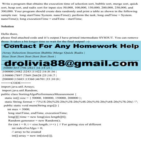 Write A Program That Obtains The Execution Time Of Selection Sort Bu Pdf Free Download