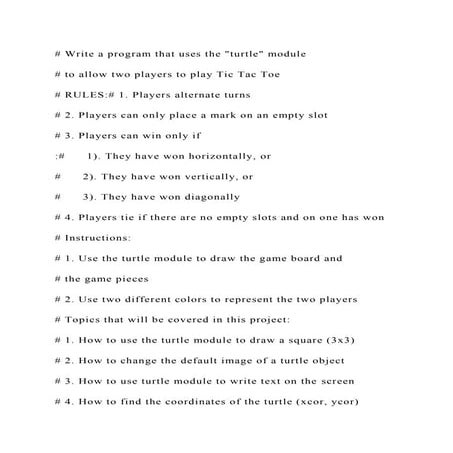 Write A Program That Uses The Turtle Module To Allow Two Pldocx 5880