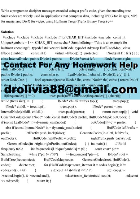 Write A Program To Decipher Messages Encoded Using A Prefix Code Gipdf 0438
