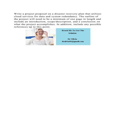 Write a project proposal on a disaster recovery plan that utilizes c.docx