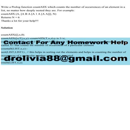 Write a Prolog function countAllX which counts the number of occurre.pdf