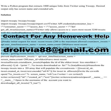 Write A Python Program That Extracts 1000 Unique Links From Twitter Pdf 