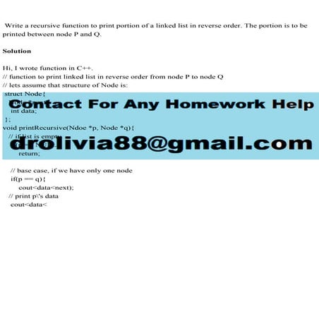 Write A Recursive Function To Print Portion Of A Linked List In Rpdf 2406