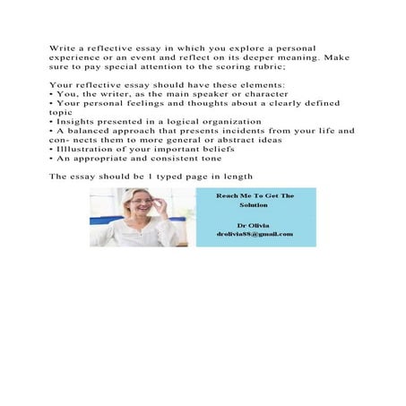 Write a reflective essay in which you explore a personal experience .docx