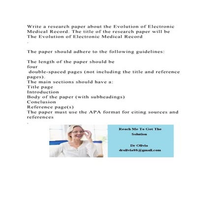 Write a research paper about the Evolution of Electronic Medical Rec.docx