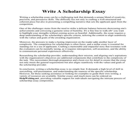 Write A Scholarship Essay.pdf | Student Financial Aid | Financial ...