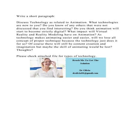 Write a short paragraphDiscuss Technology as related to Animati.docx