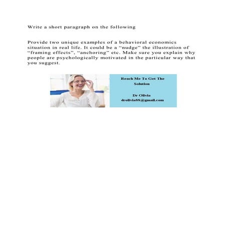 Write a short paragraph on the followingProvide two unique exa.docx