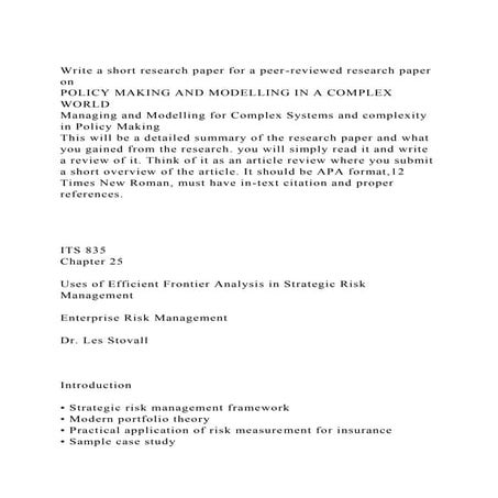 Write a short research paper for a peer-reviewed research paper on.docx