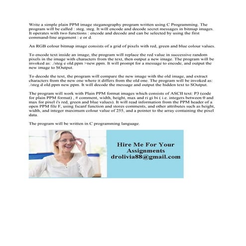 Write A Simple Plain Ppm Image Steganography Program Written Using C Ppdf