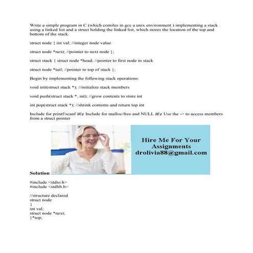 Write A Simple Program In C Which Comiles In Gcc A Unix Environment Docx