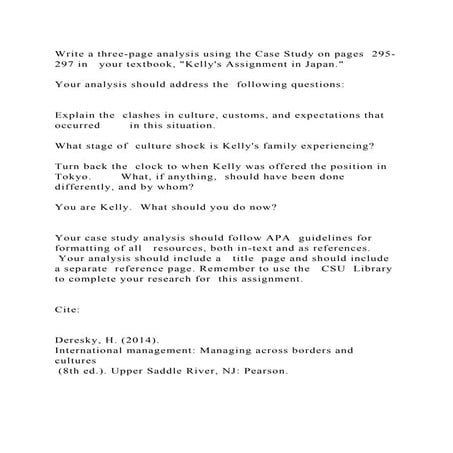 Write a three-page analysis using the Case Study on pages 295-297 i | DOCX