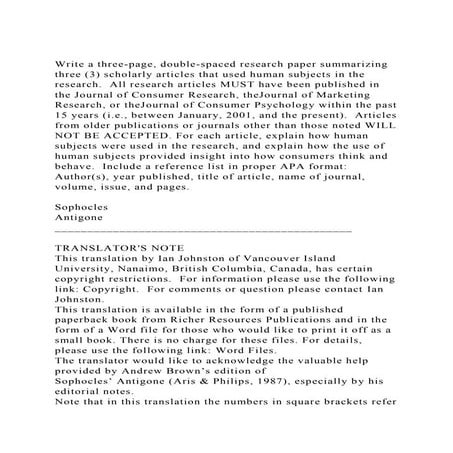 Write a three-page, double-spaced research paper summarizing three.docx ...