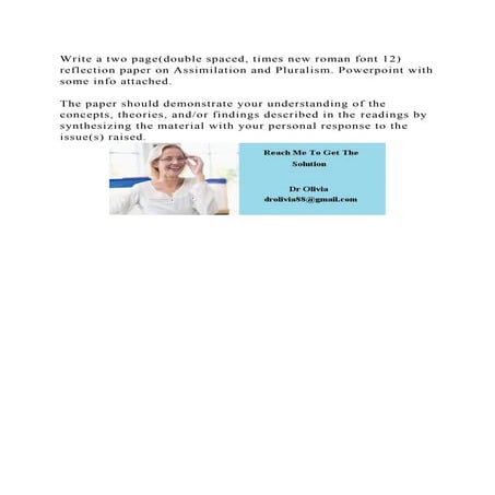 Write a two page(double spaced, times new roman font 12) reflection .docx