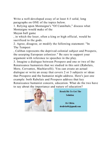 In four descriptive paragraphs, write a four hour educatio.docx