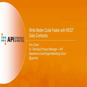 Write better code faster with rest data contracts api strat | PPT