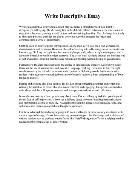 Essay On Describe Yourself.pdf | Freelance Writing | Content Production