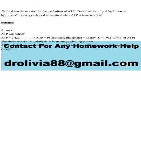 Write down the reaction for the catabolism of ATP Does that occ.pdf