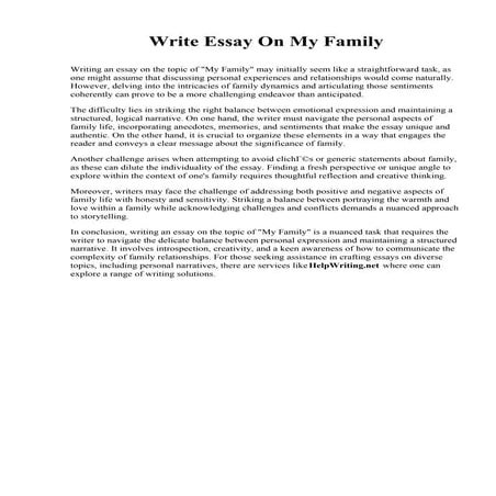 Write Essay On My Family. Folsom Lake College | PDF