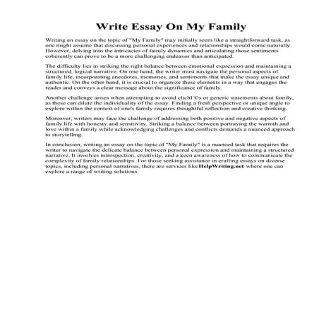 Write Essay On My Family. My family and i essay. 80 Free My Family ...